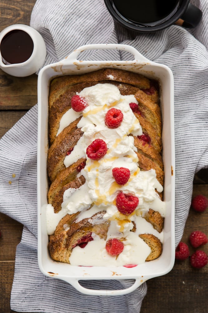 Raspberry French Toast Bake for Two | Naturally Ella