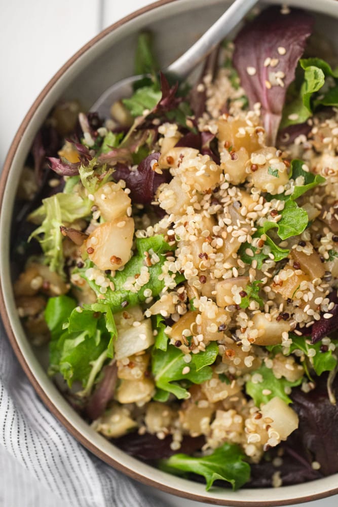 Sesame Roasted Turnip Salad with Quinoa | Naturally Ella