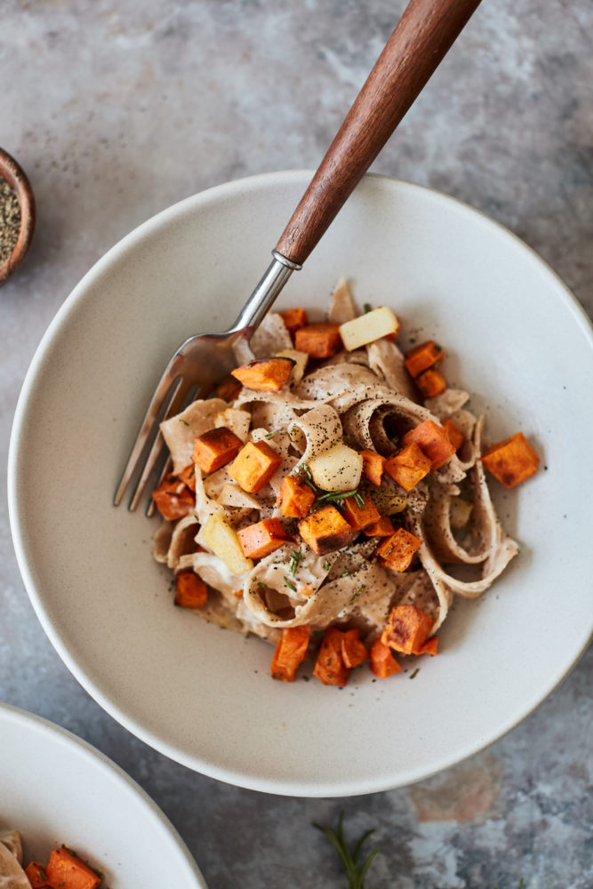 Sweet Potato Pear Pasta with Mascarpone | Naturally Ella